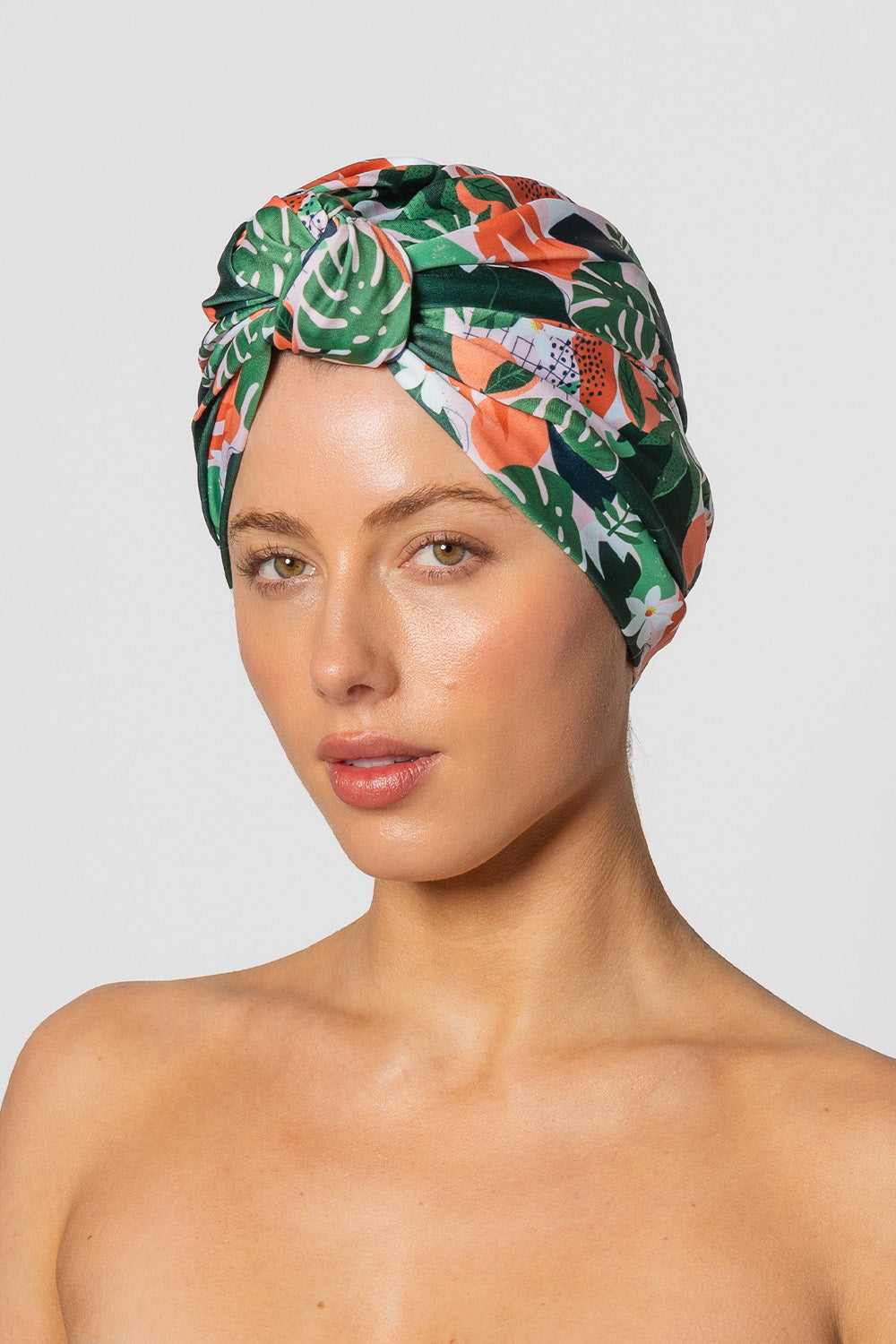 Dahlia shower cap in Peach Bellini - Big Hair – Louvelle Australia