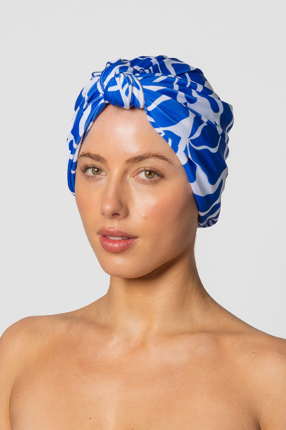 Dahlia shower cap in Blu Matisse - Big Hair – Louvelle Australia