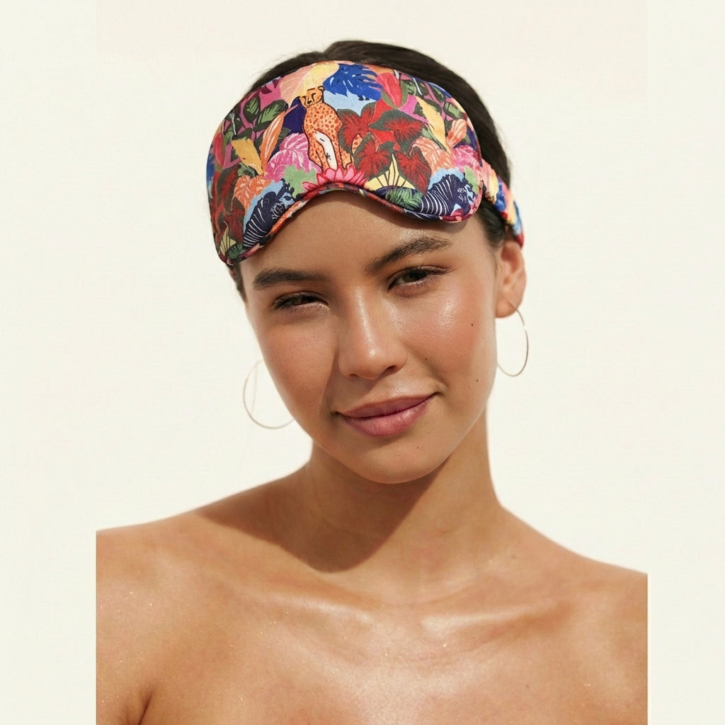 Satin Eye Mask in Jungle Print – Louvelle Australia
