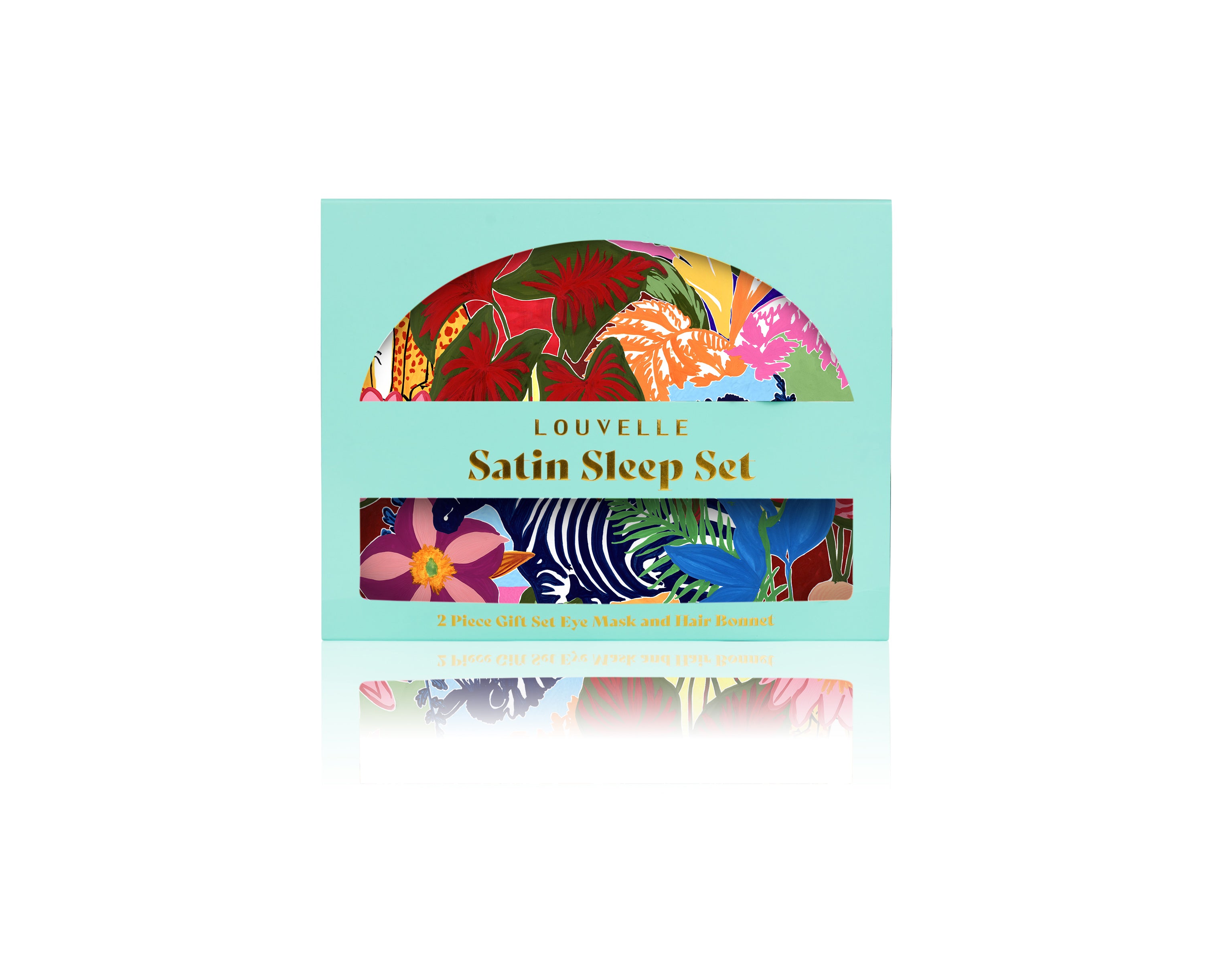 Satin Sleep Set Jungle Animal [eye mask & bonnet] – Louvelle Australia